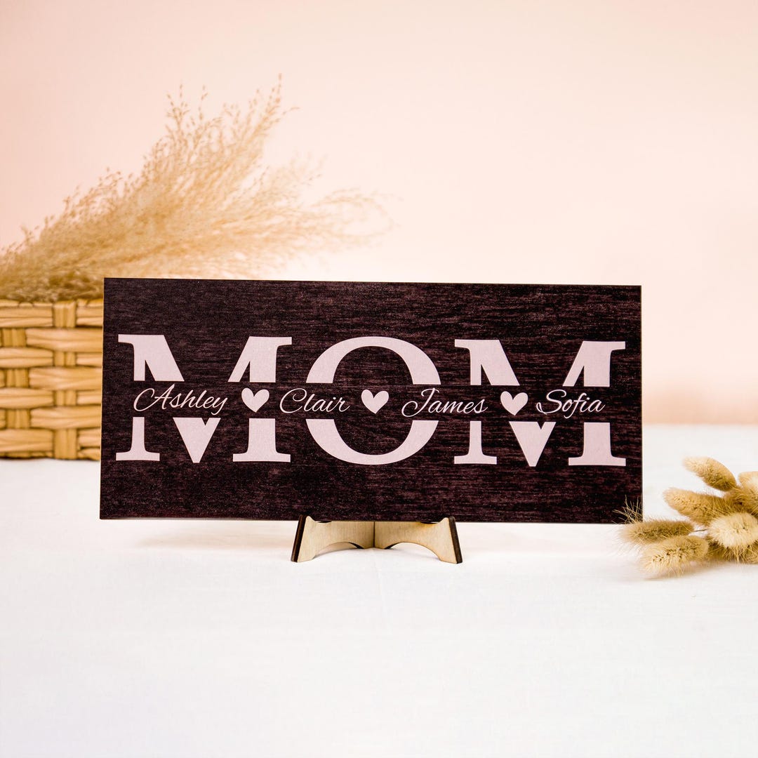 Personalized MOM Sign With Names, Custom Family Wall Decor, Gift for ...