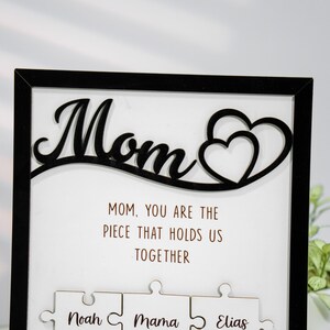 Personalized Mom Puzzle Sign, Custom Mothers Day Gift, Family Names ...