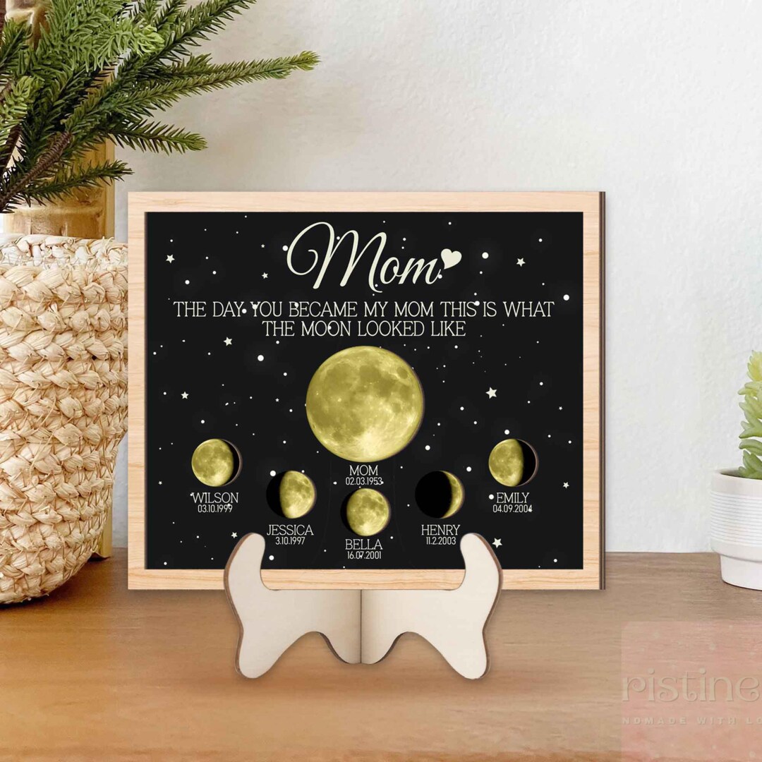 Personalized Moons Phase Frame With Kids Names, Mother’s Day Gift, Gift ...