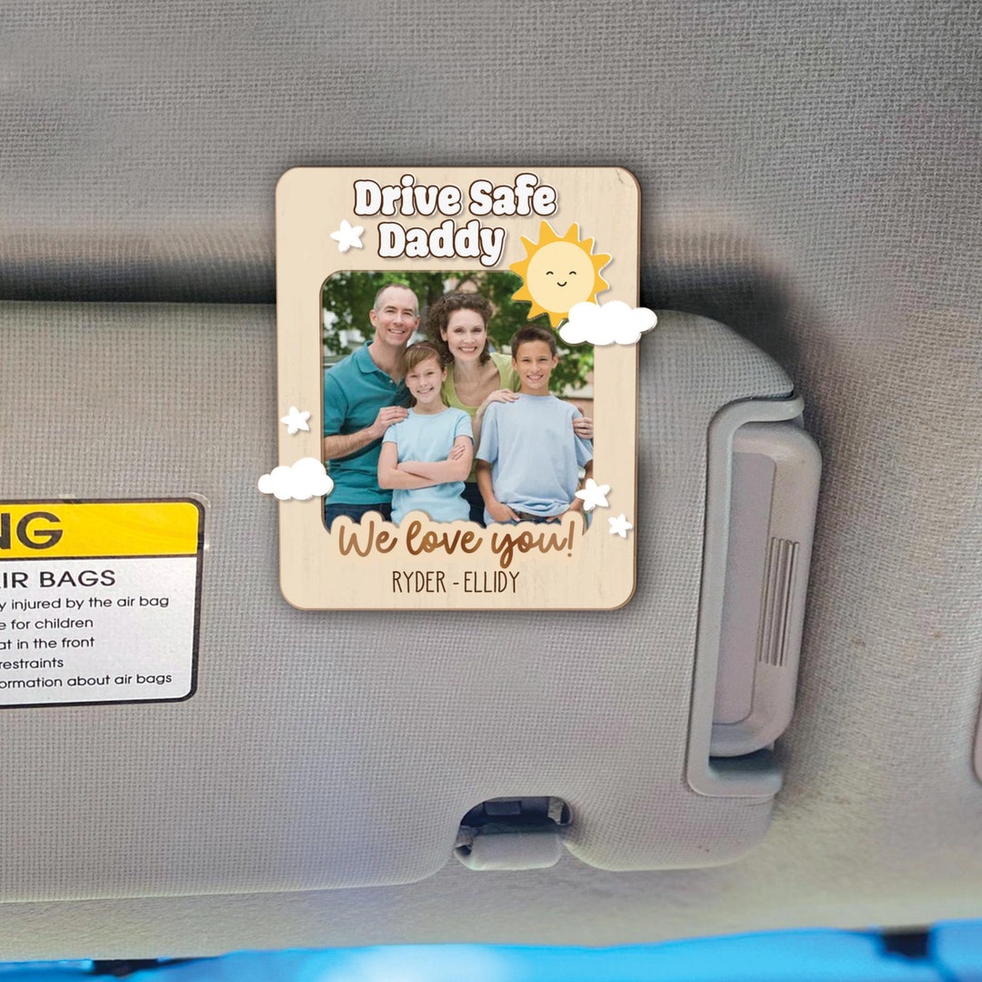 Custom Photo Car Visor Clip for Daddy, Fathers Day Gift, Custom Baby ...