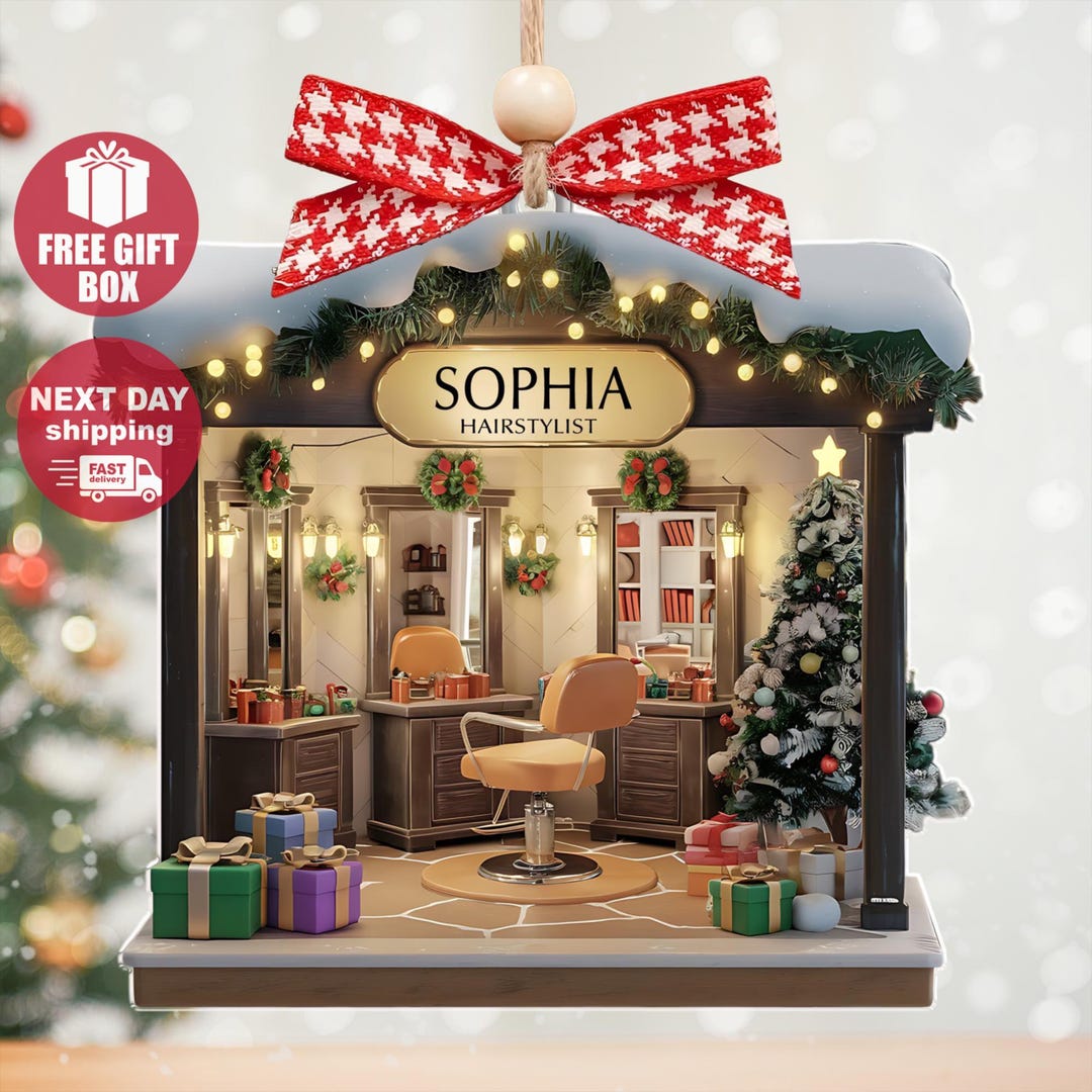 Personalized Hair Salon 2D Flat Printed Acrylic Ornament Not 3D ...