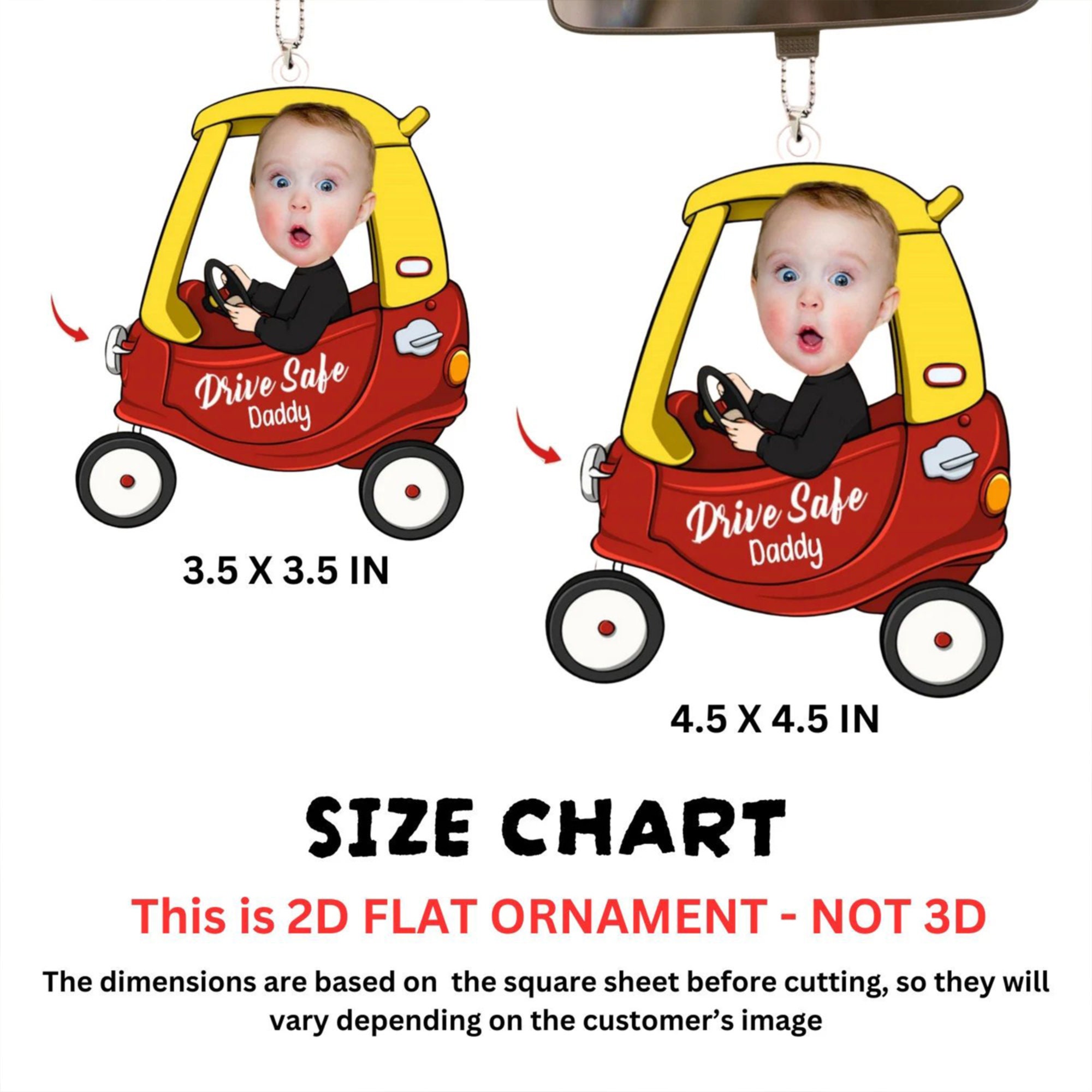 Custom Car Photo Ornament, Drive Safe Daddy Car Hanger, Drive Safe ...