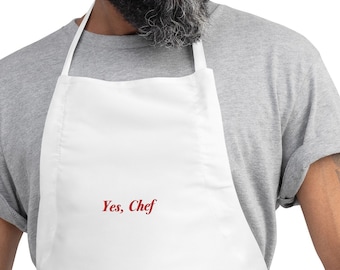 Yes, Chef Apron Restaurant Lingo Thank You Chef Funny Foodie Gift Culinary Cooking Gift for ...