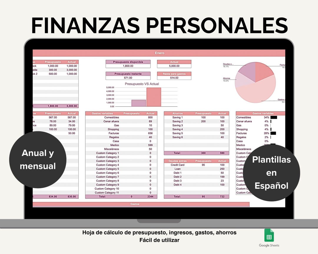 Plantilla Finanzas Personales Plantilla Para Ahorrar Dinero Hoja De ...