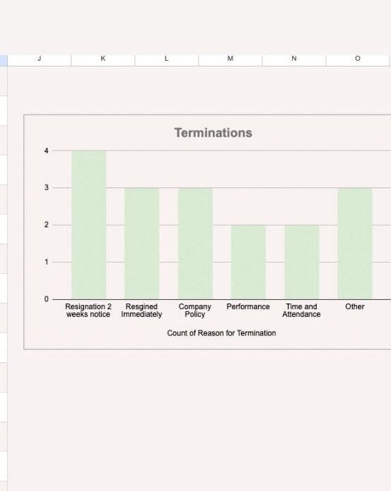Employee Termination Spreadsheet Tracking Sheet for Terminations Human ...