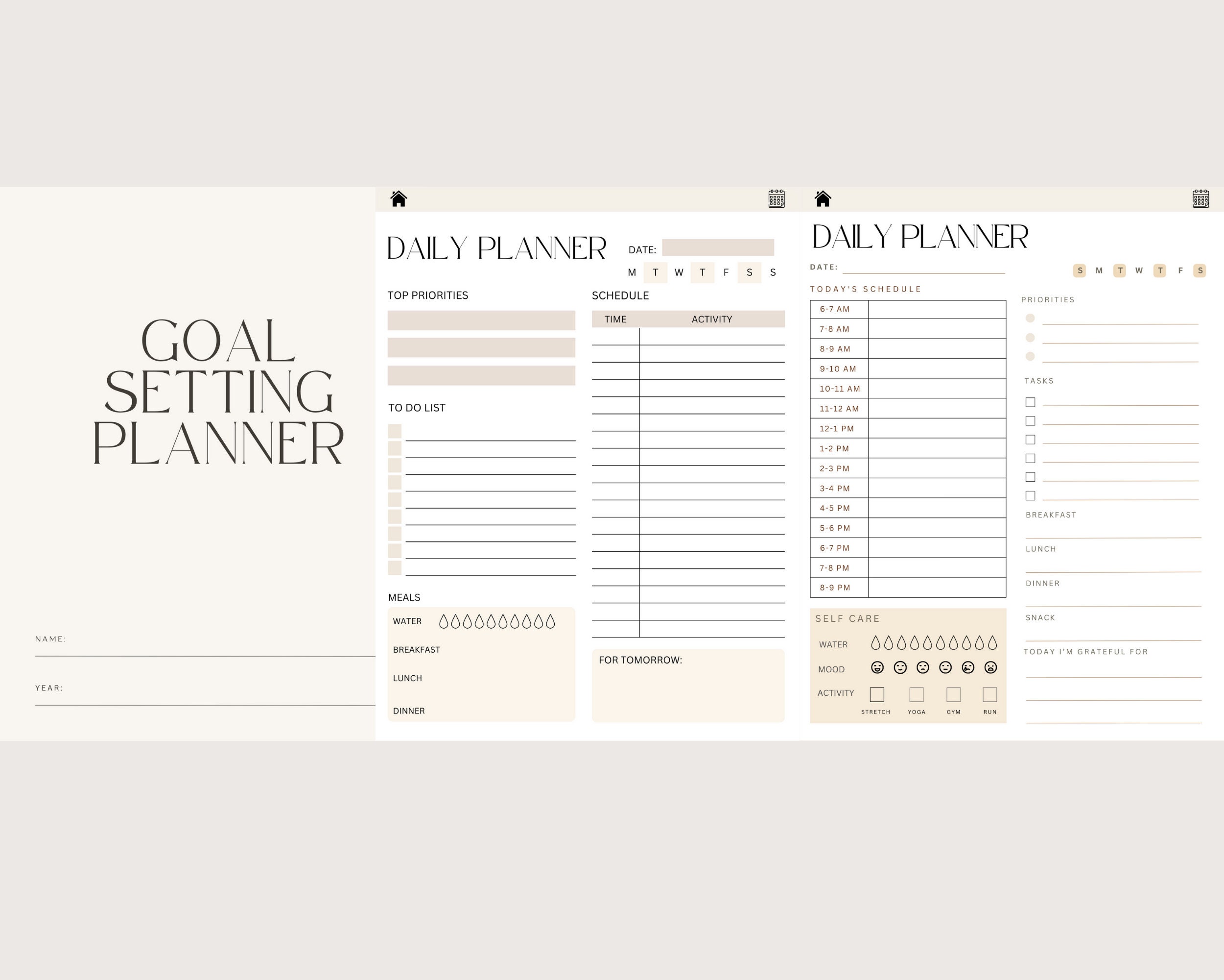 GOAL PLANNER Digital Printable iPad Planner Goodnotes Monthly Weekly ...
