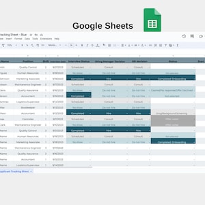 Spreadsheet to Track Applicants Recruitment Tracker Sheet for Human ...