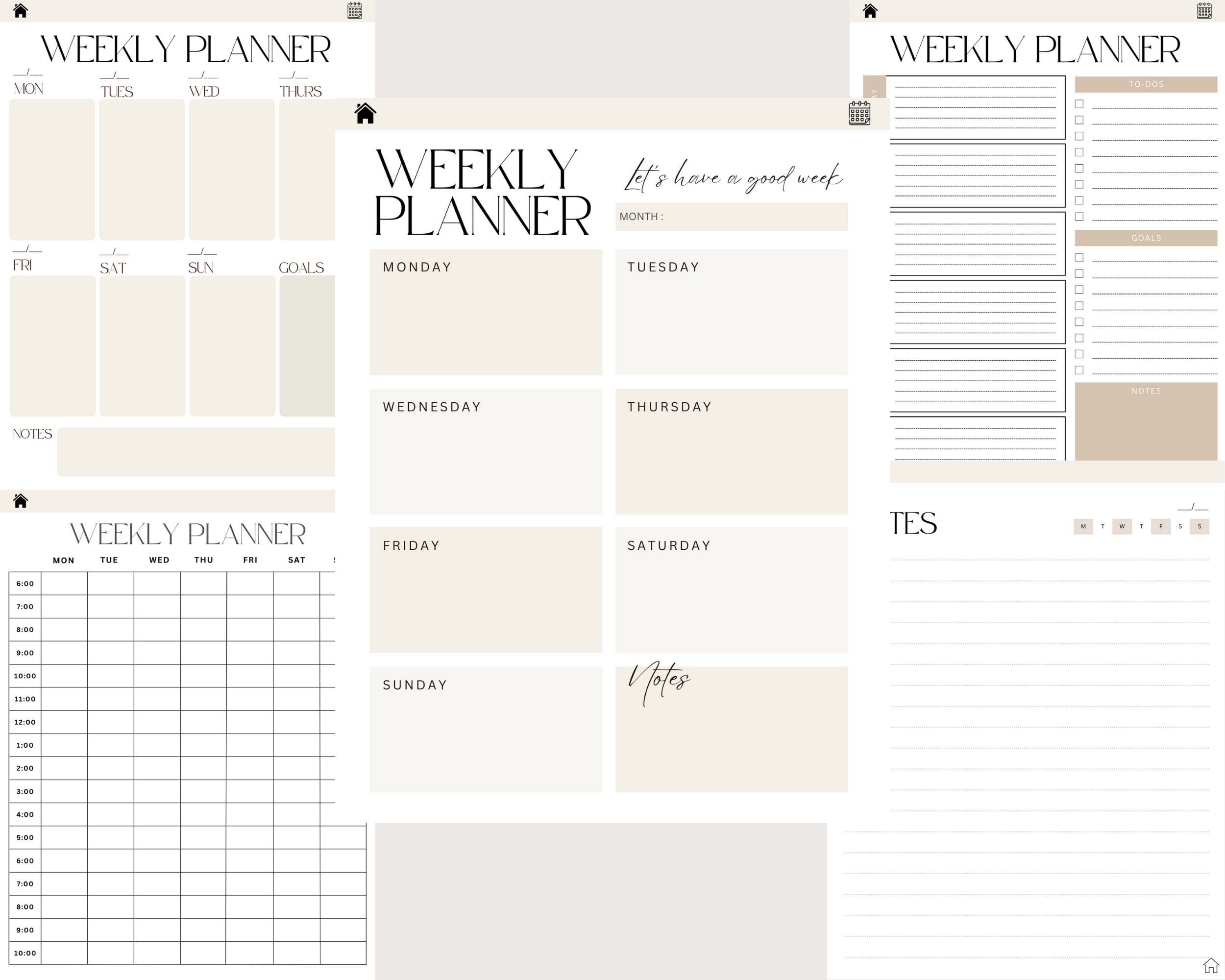 GOAL PLANNER Digital Printable iPad Planner Goodnotes Monthly Weekly ...