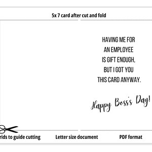 Boss's Day Card Digital Printable Funny Digital Card for Boss Humor ...