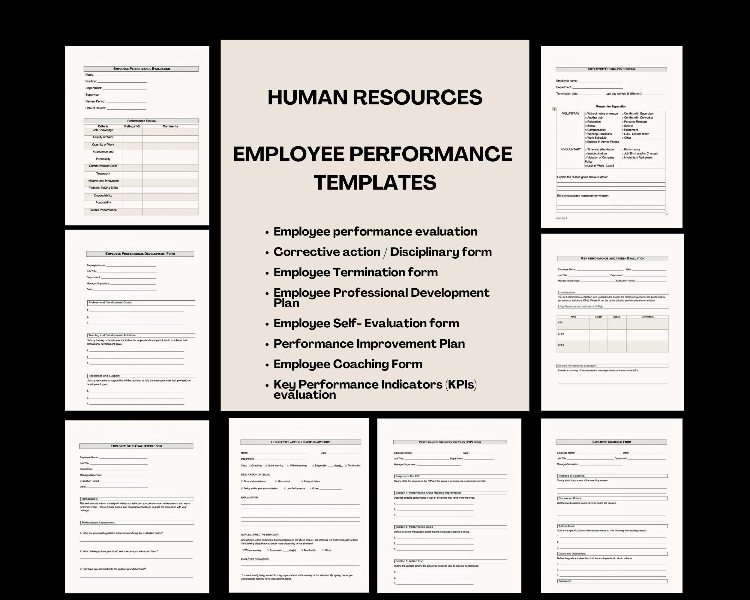 Employee Performance Forms HR Bundle Employee Review Disciplinary ...