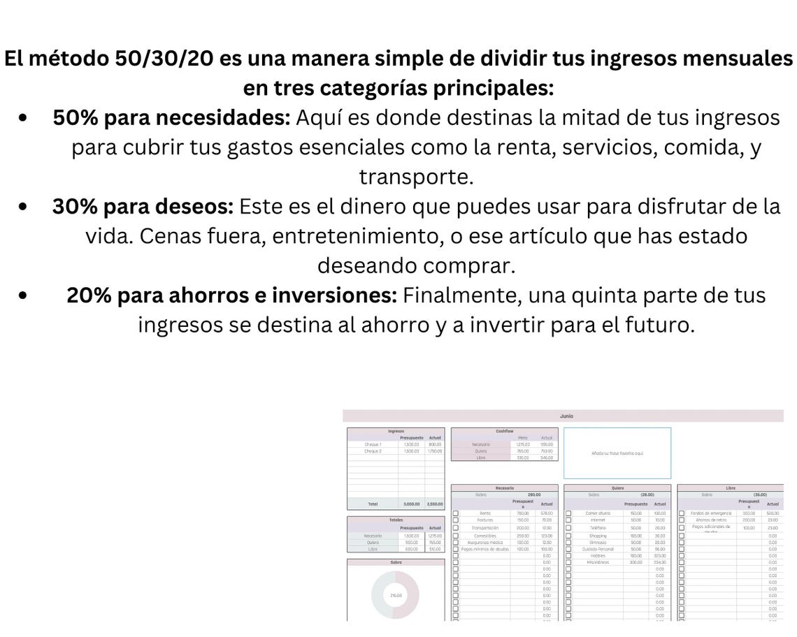 Plantillas De Presupuesto Español 50 30 20 Anual Y Mensual Google Sheets Hojas De Cálculo De ...