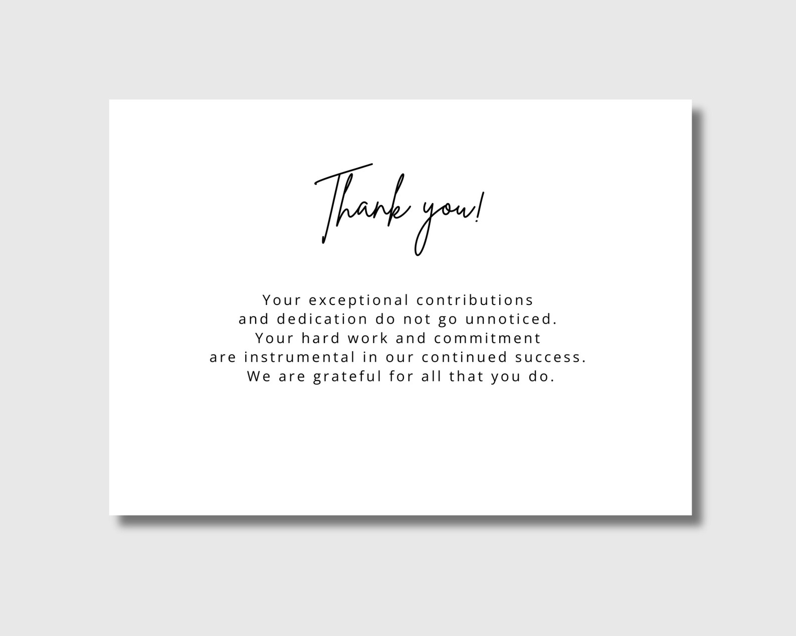 Employee Recognition Card Digital Thank You Card Printable Appreciation ...