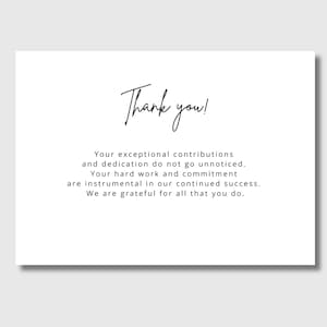 Employee Recognition Card Digital Thank You Card Printable Appreciation Employee Team Member ...