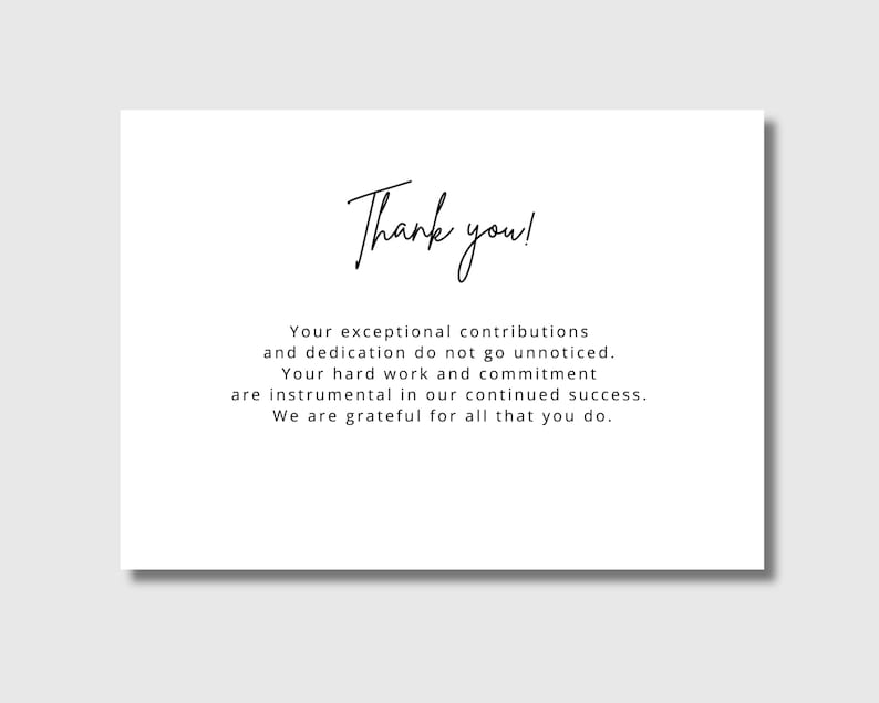 Employee Recognition Card Digital Thank You Card Printable Appreciation ...