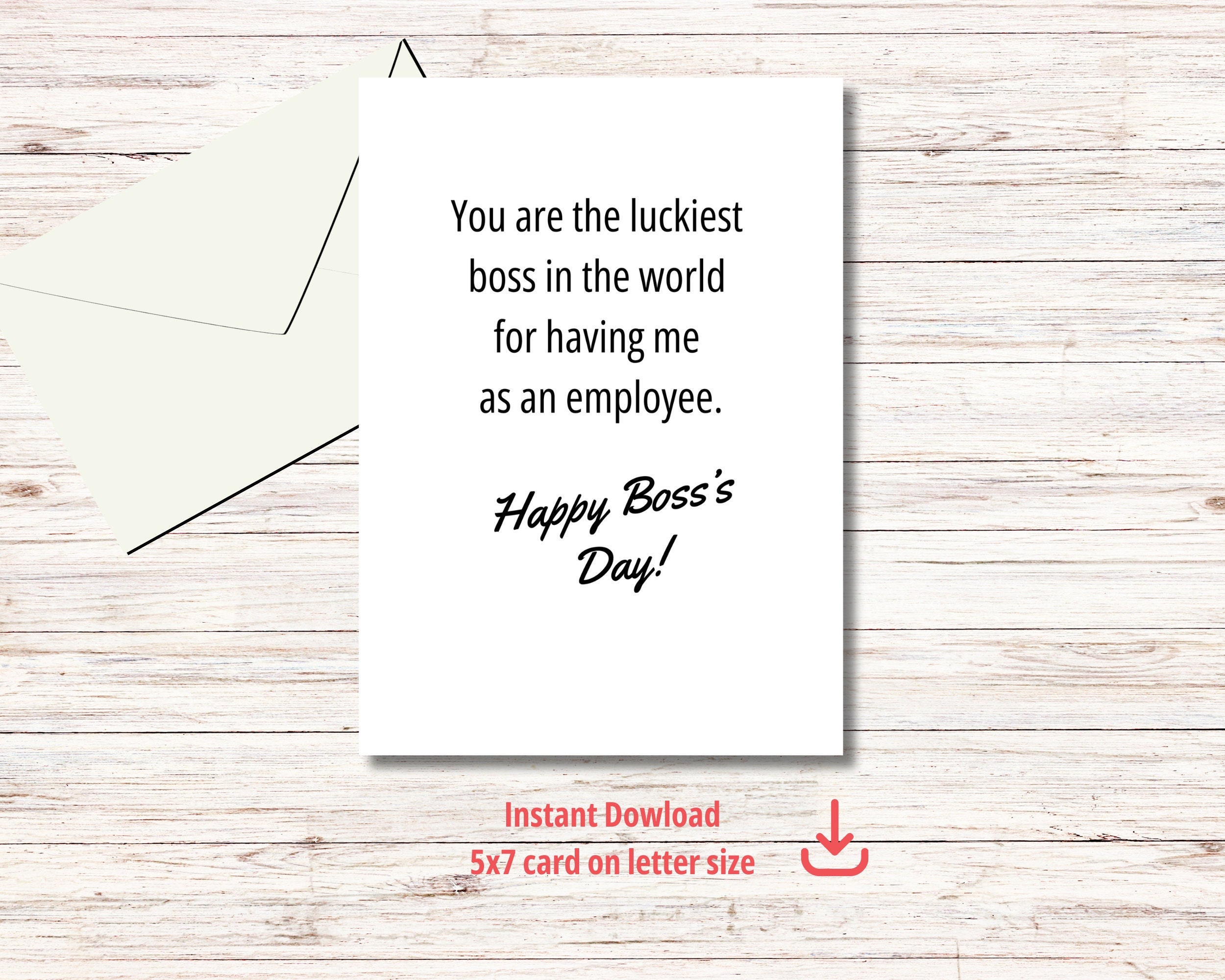 Boss Day Card Digital Printable Funny Digital Card for Boss Humor ...