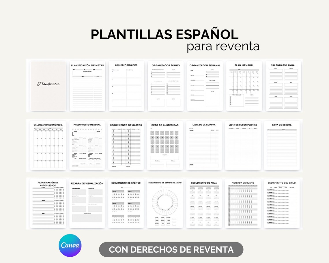 Plantillas Canva Para Reventa Spanish Templates Canva PLR Plantillas ...