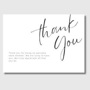 Employee Recognition Card Digital Thank You Card Printable Appreciation Employee Team Member ...