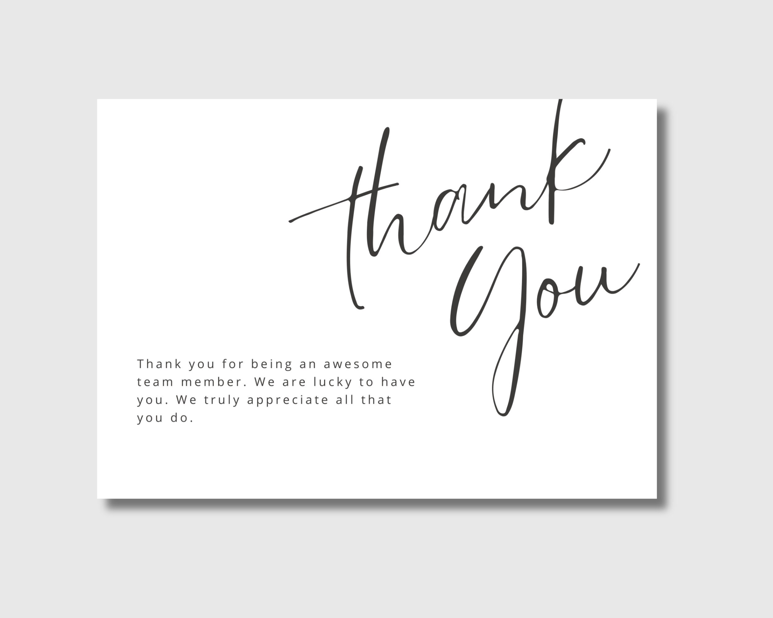 Employee Recognition Card Digital Thank You Card Printable Appreciation ...