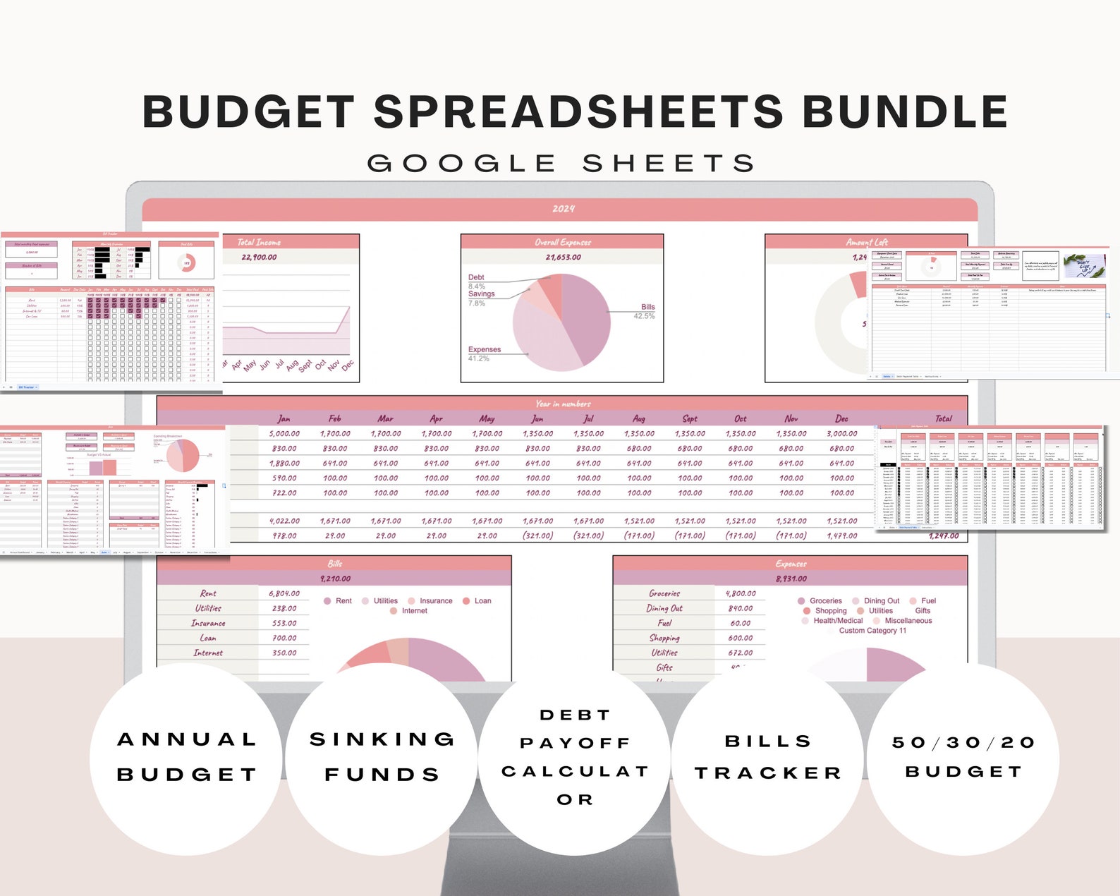Personal Finances Template Google Sheets All in One Spreadsheets Annual ...