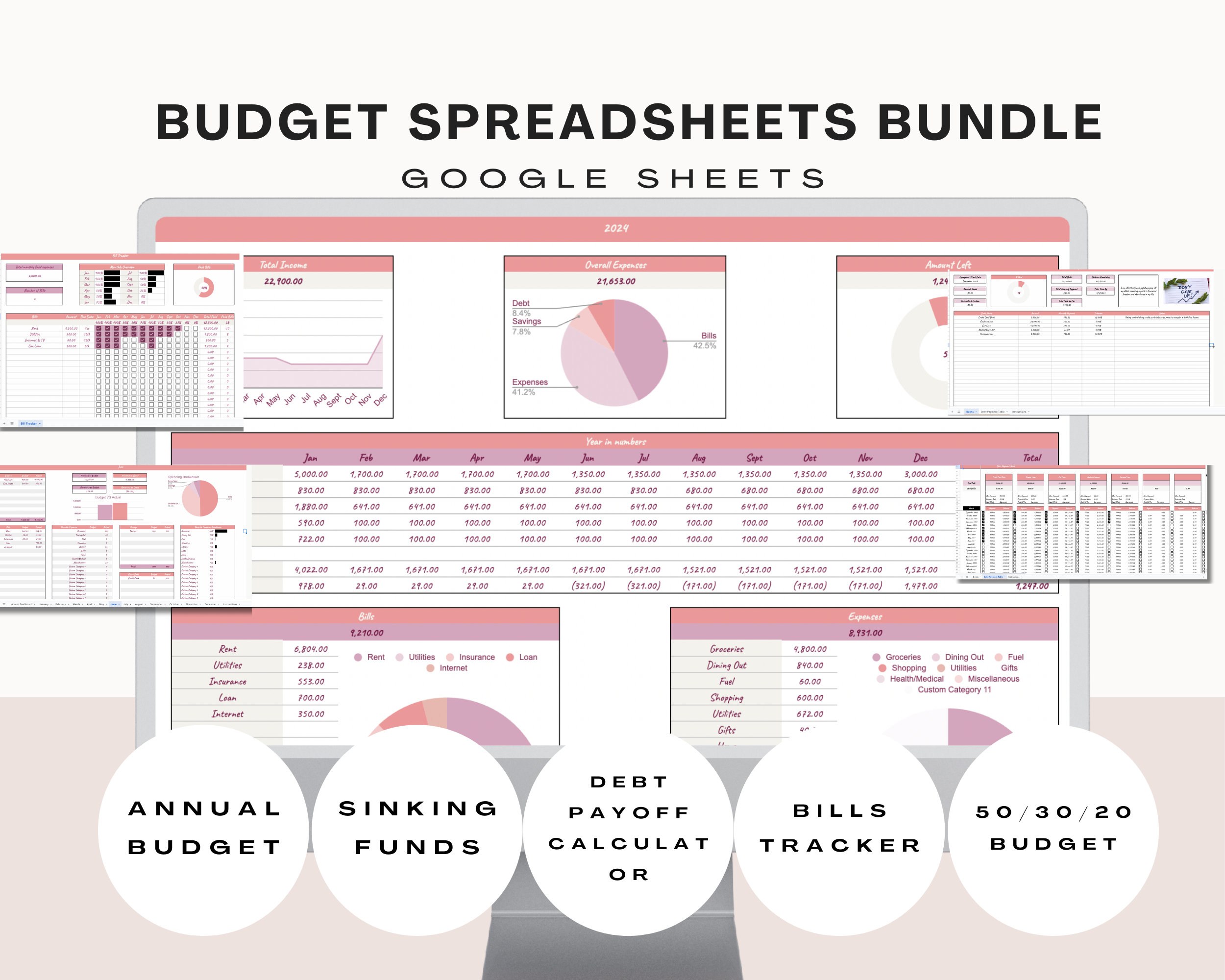 Personal Finances Template Google Sheets All in One Spreadsheets Annual ...