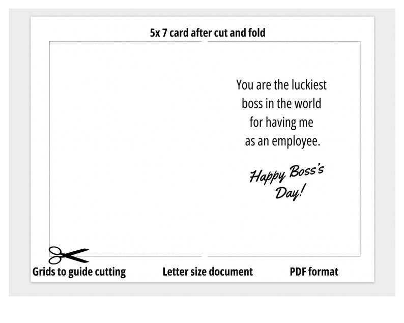 Boss Day Card Digital Printable Funny Digital Card for Boss Humor ...