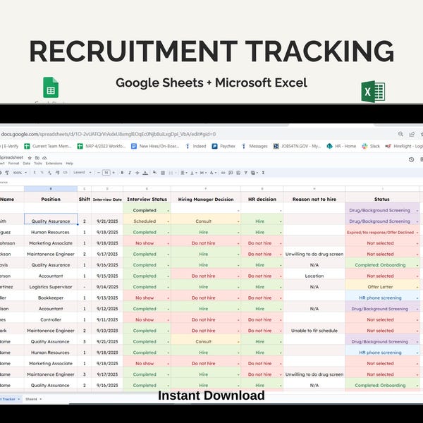 Recruiting and Onboarding Tracker - Etsy