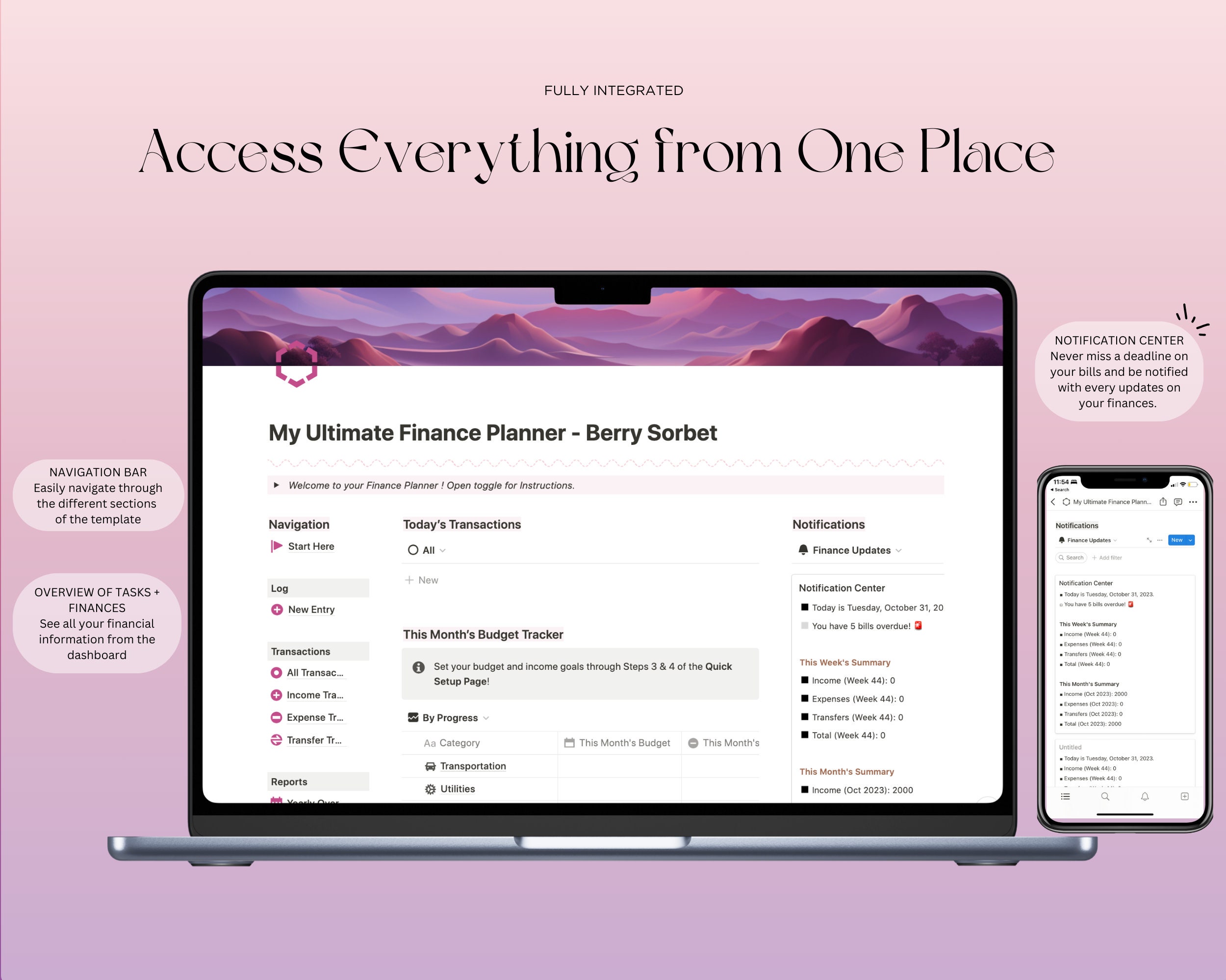 Notion Finance Planner Notion Template Budget Notion Business Template ...