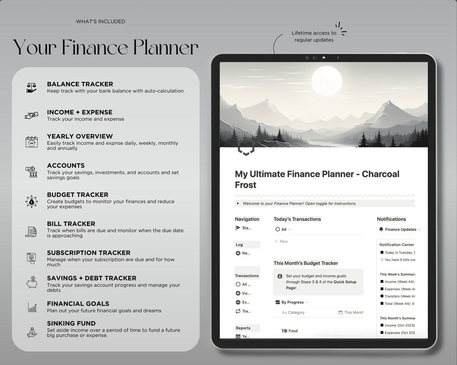 Notion Finance Planner Notion Template Budget Notion Business Template ...