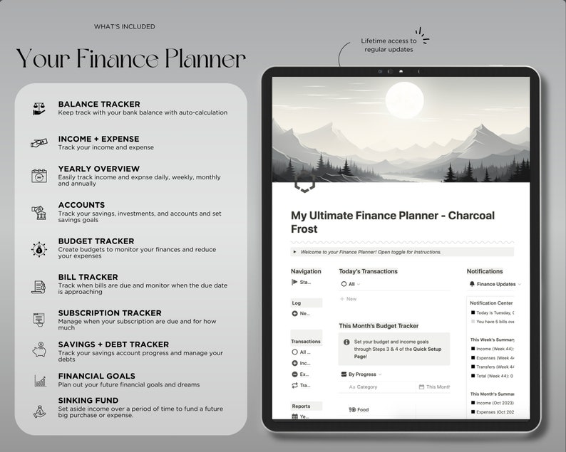 Notion Finance Planner Notion Template Budget Notion Business Template ...