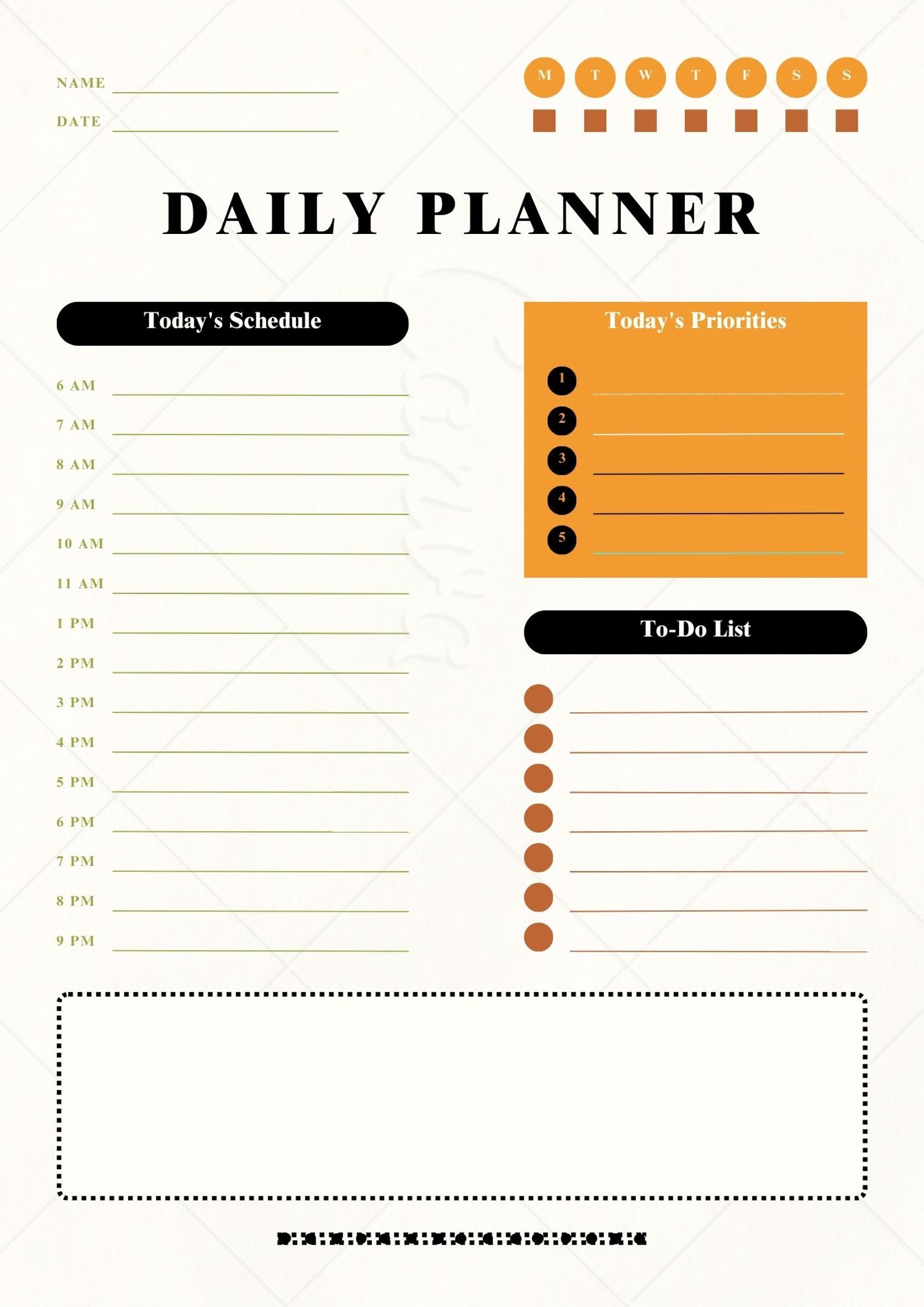 Daily Planner Digital Product Printable - Etsy
