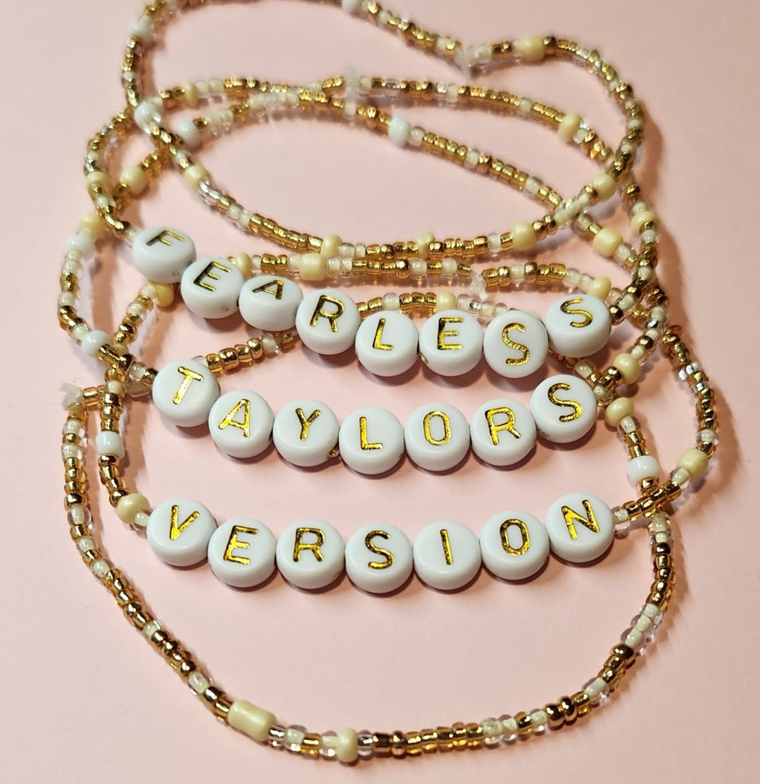 Fearless 5 Stackable Gold Letter Bead Friendship Bracelets/ - Etsy