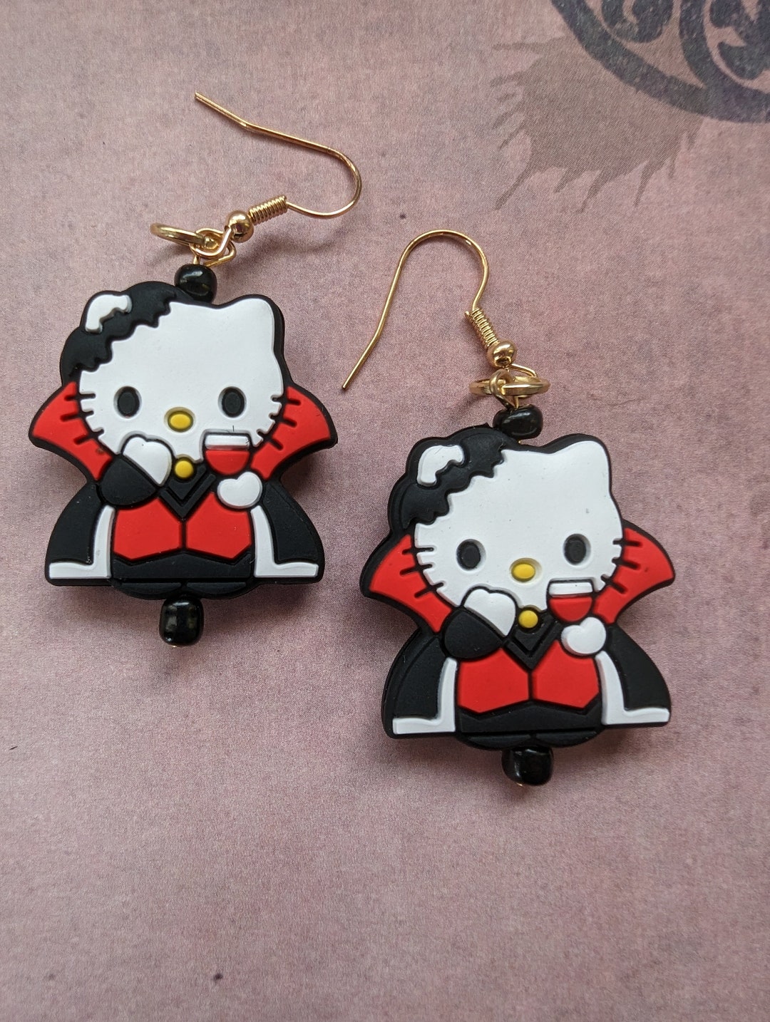 Hello Kitty Vampire Earrings - Etsy
