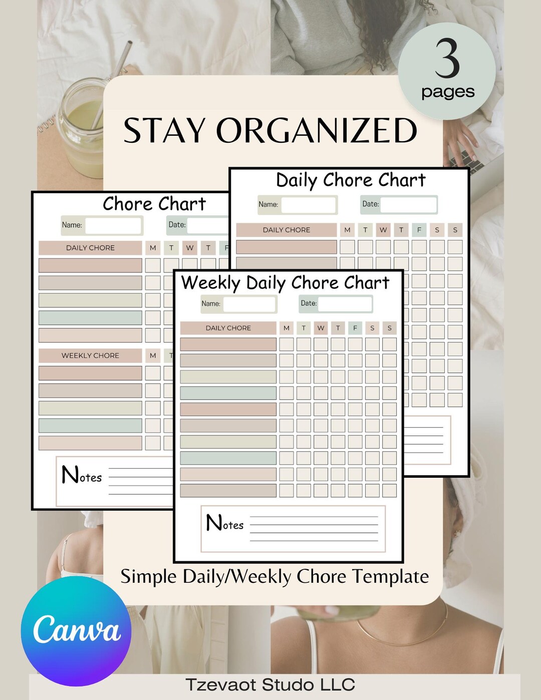 Simple EDITABLE Chart, Printable Daily Routine, Chore Chart Checklist ...