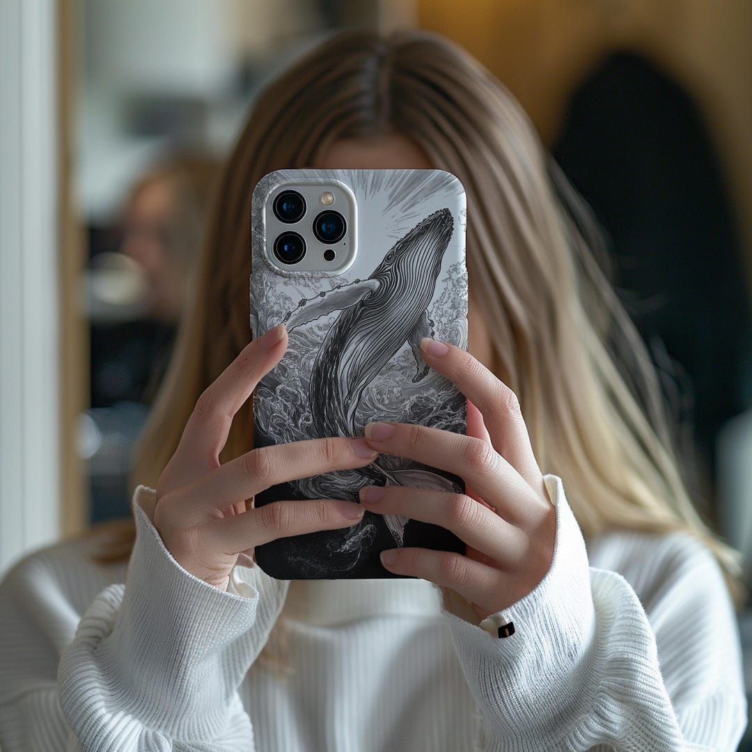 Humpback Whale iPhone Case, Ocean Animal Phone Case, Marine Life Art ...