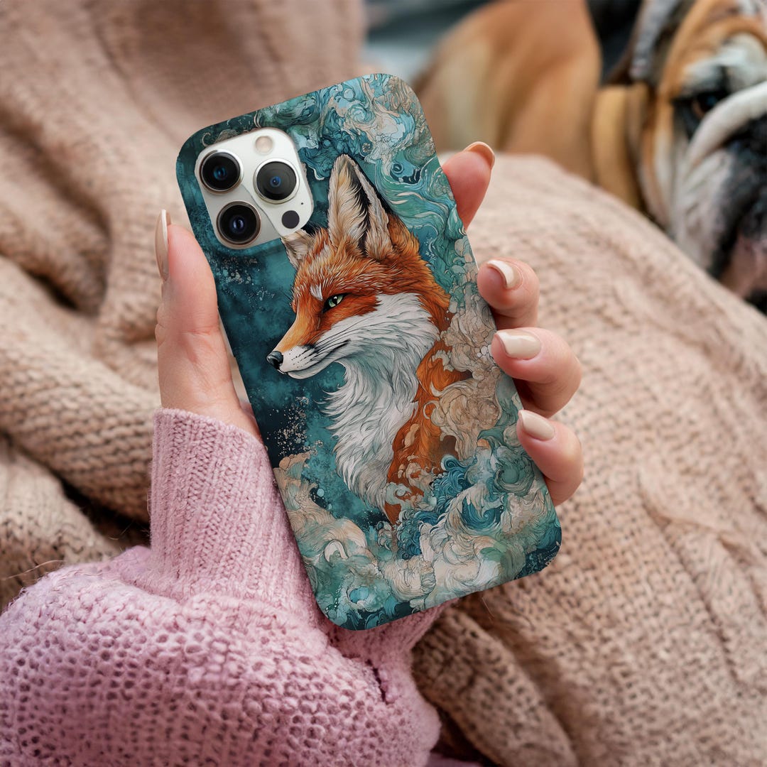 Red Fox iPhone Case, Nature Illustration, Jewel Tone Phone Case ...