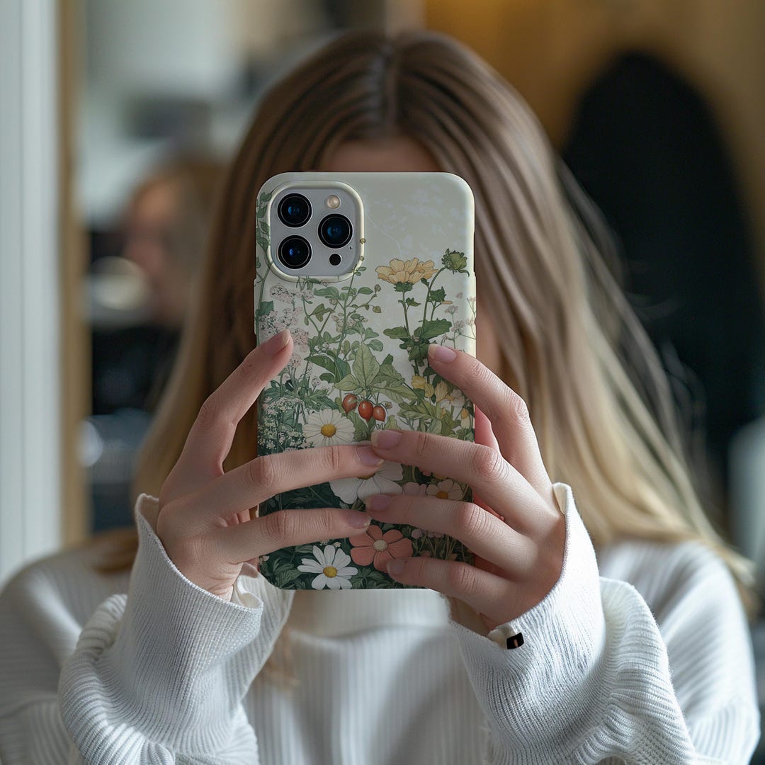 Vintage Botanical iPhone Case, Wildflower Garden Phone Cover, Heirloom ...
