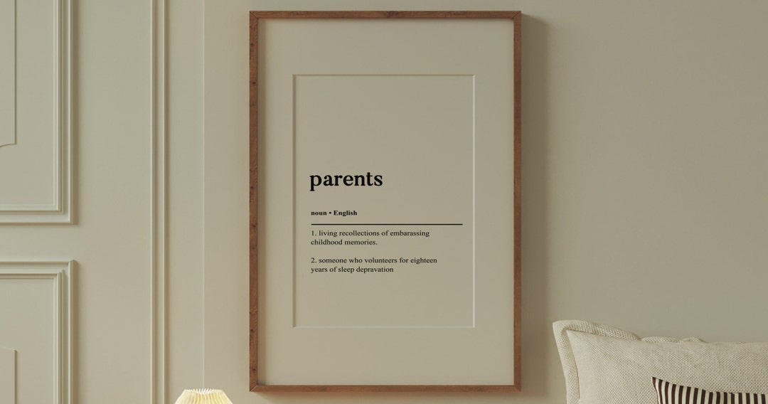 Parents Definition Metal Gift, Family Guidance Decor, Parental Love Art ...