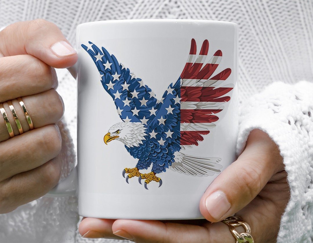 USA Flag American Eagle Patriotic Coffee Mug, American Pride, Patriotic ...