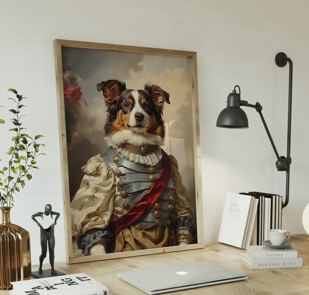 Victorian American Shepherd Metal Gift Noble Breed, Elegant Portrait ...