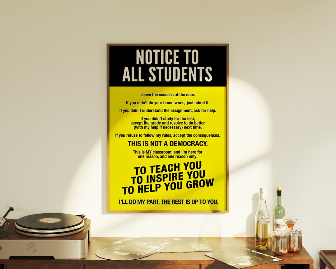 Classroom Rules Metal Gift Notice to Students High-school Class Decor ...