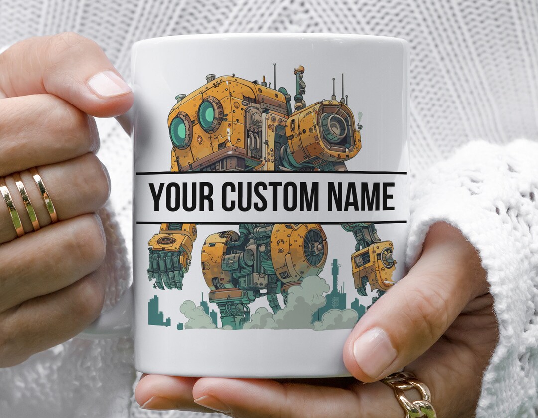 Robot Building Coffee Mug: Creative Drinkware, Unique Gift Idea, DIY ...