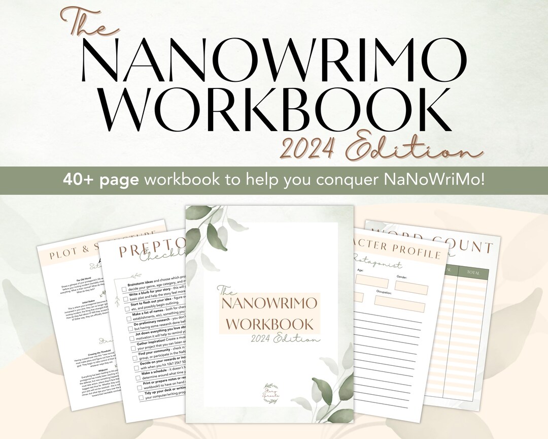 2024 Nanowrimo Workbook | Digital/printable | Preptober, Nanowrimo Help ...