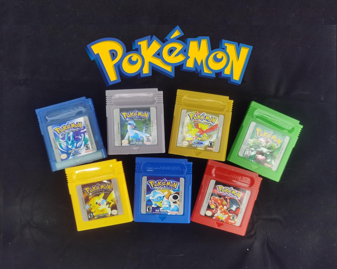 Pokemon GBC Red Blue Green Yellow Gold Silver Crystal Versions - Etsy