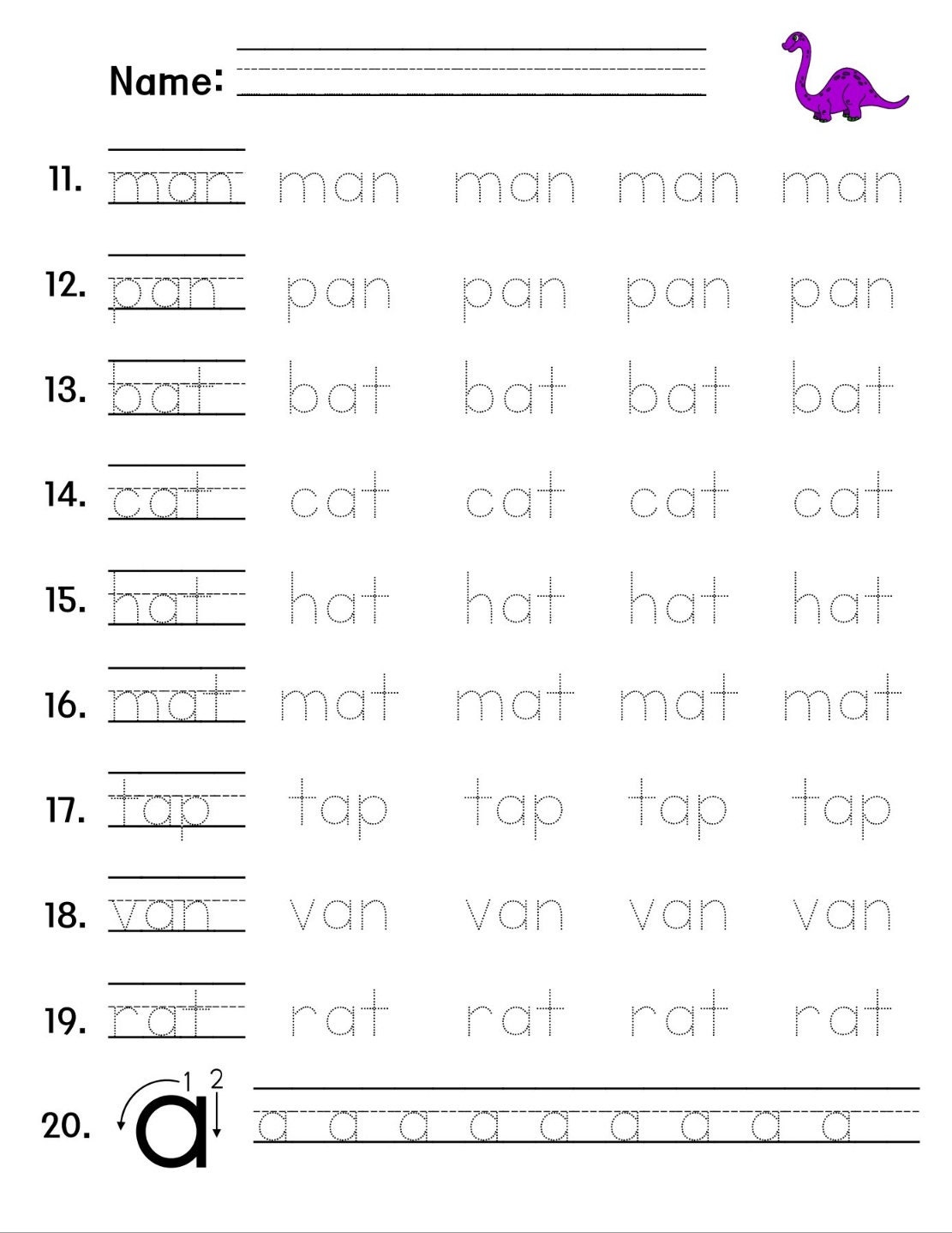 Short Vowel Word Tracing Worksheets - Preschool Learning Printables - Etsy