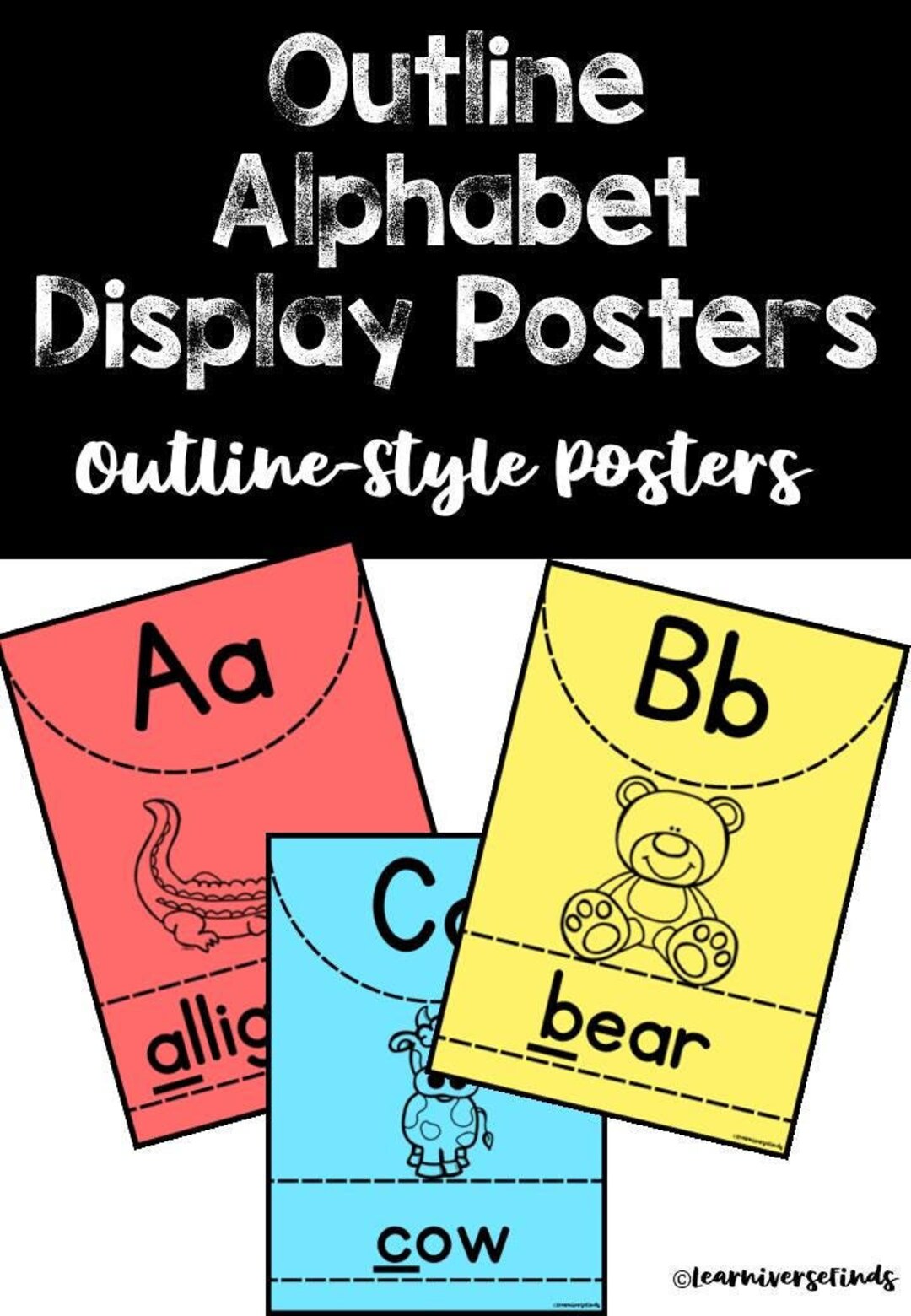 Outlined Alphabet Posters | Printable Classroom Decor | Coloring ...