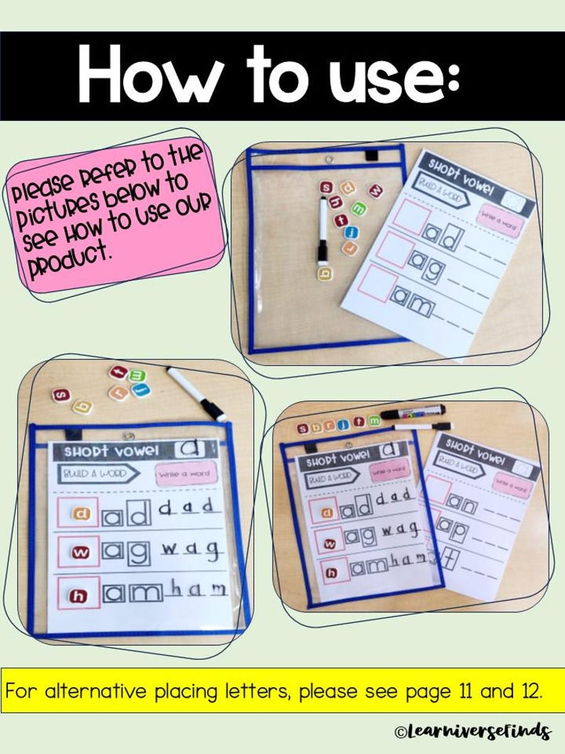 Short Vowel Build-a-word Activity - Etsy