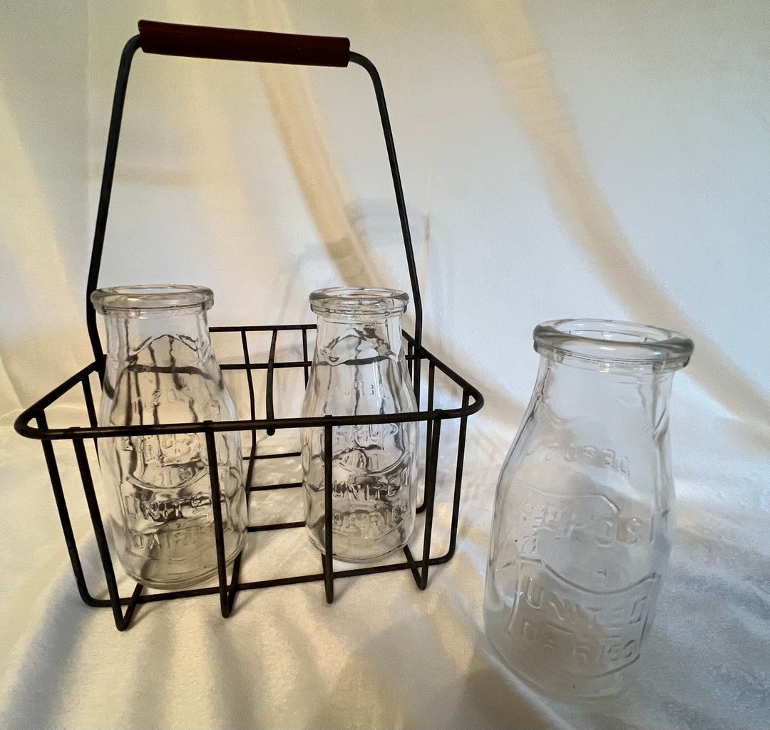 3 United Dairies Glass Half Pint Embossed Bottle Deposit With - Etsy