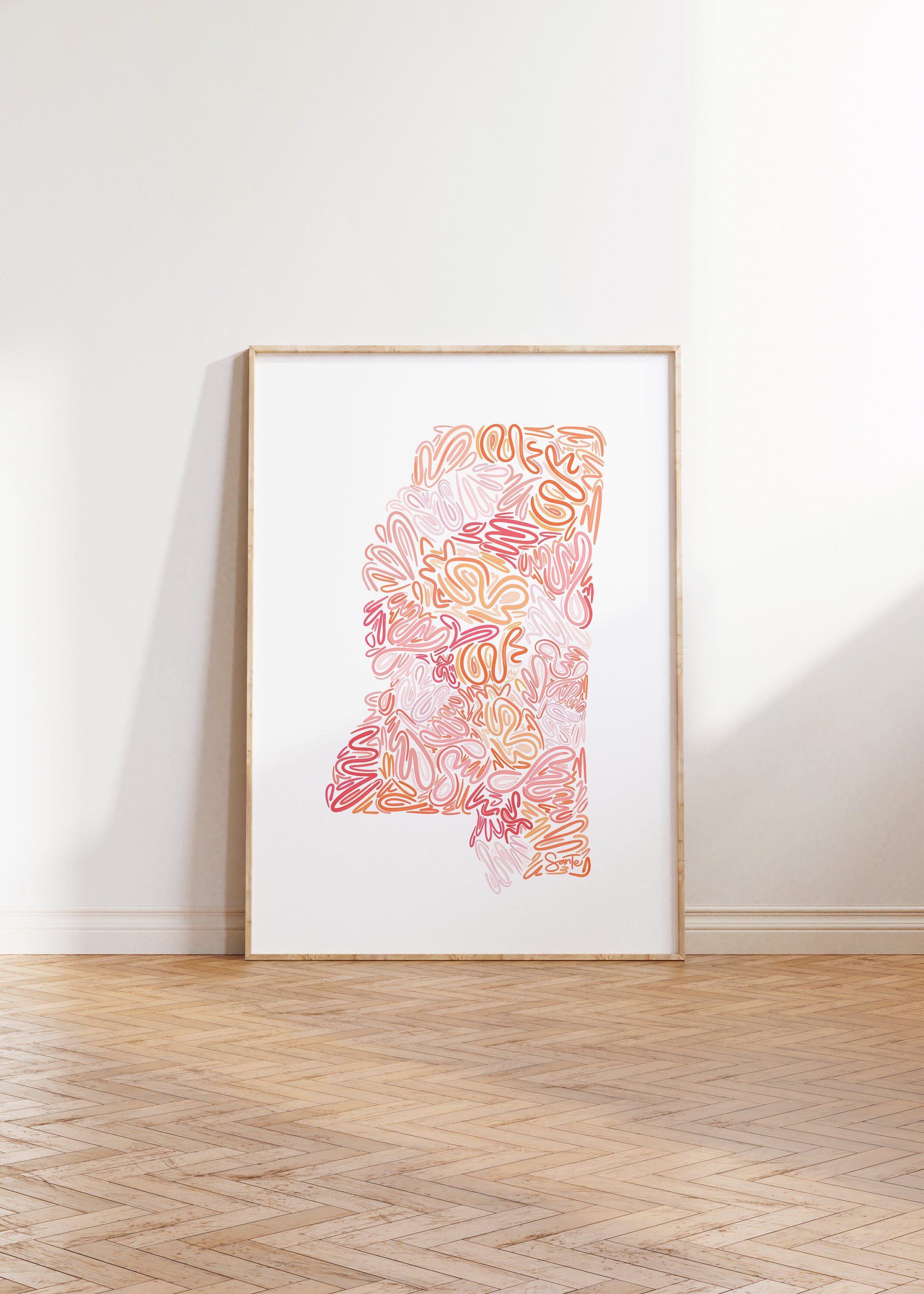 Pink Mississippi Map Art – Aesthetic Dorm Decor (digital Download) - Etsy