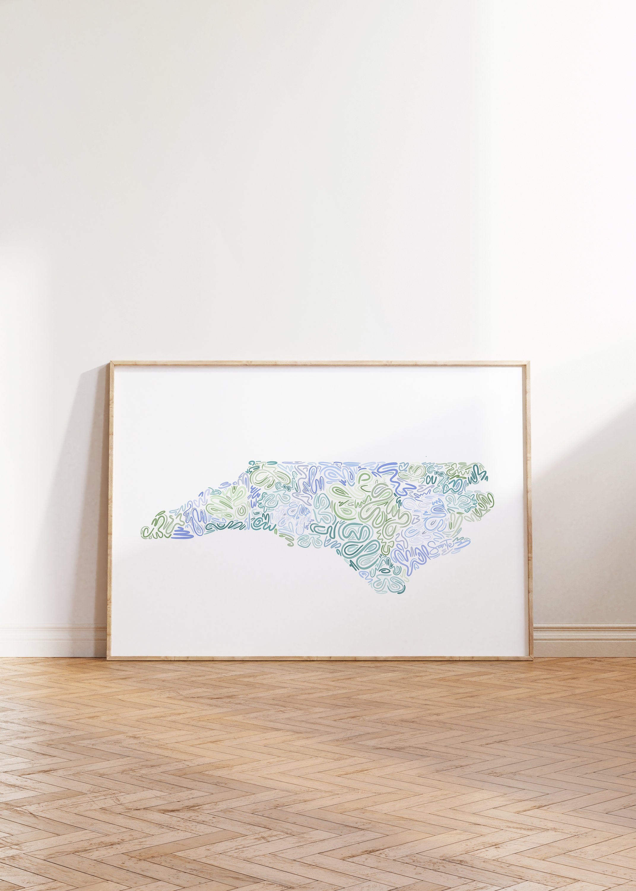 North Carolina State Map Art Print - DIGITAL DOWNLOAD, College ...