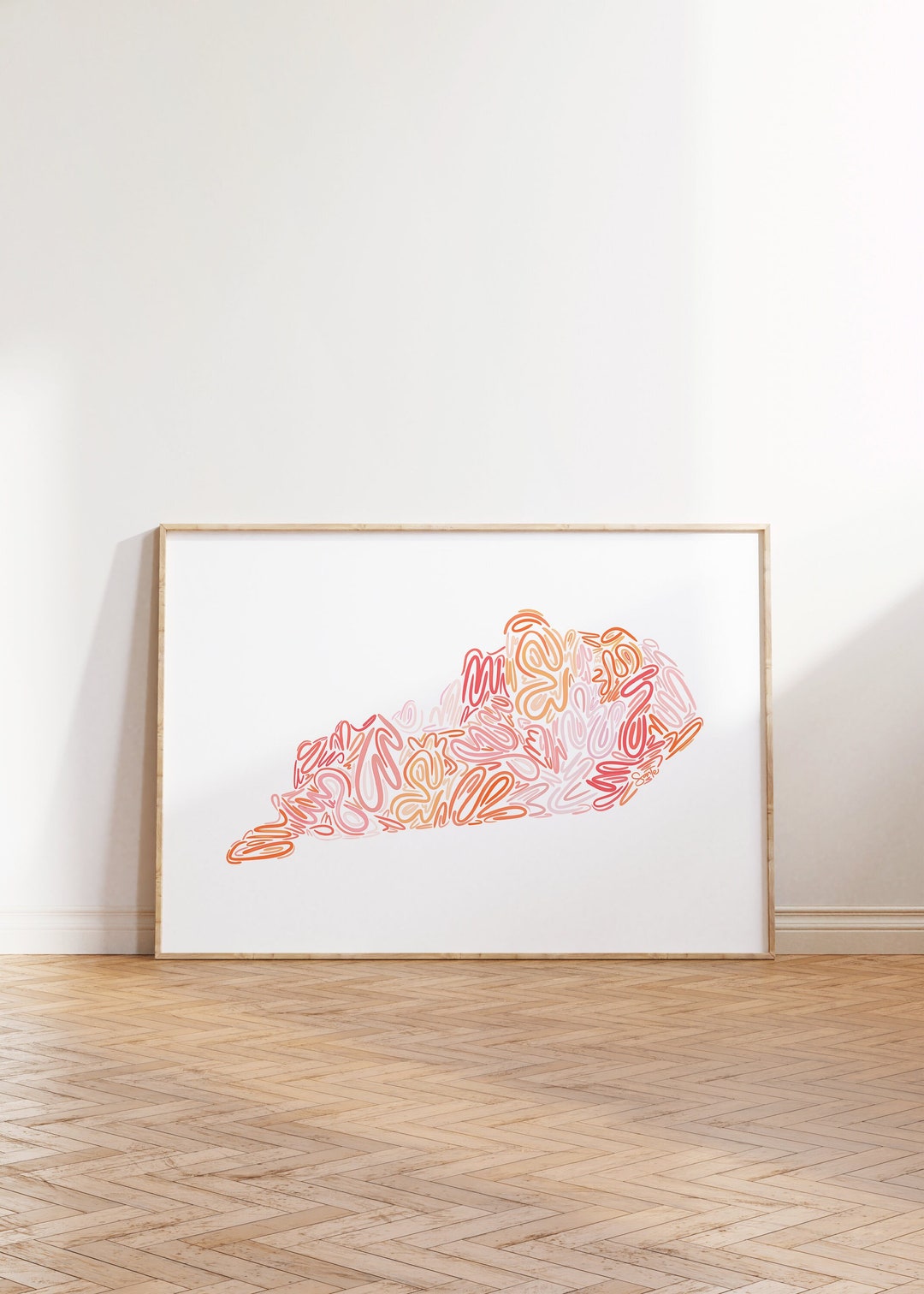 Kentucky State Map Art Print - DIGITAL DOWNLOAD, College Apartment ...